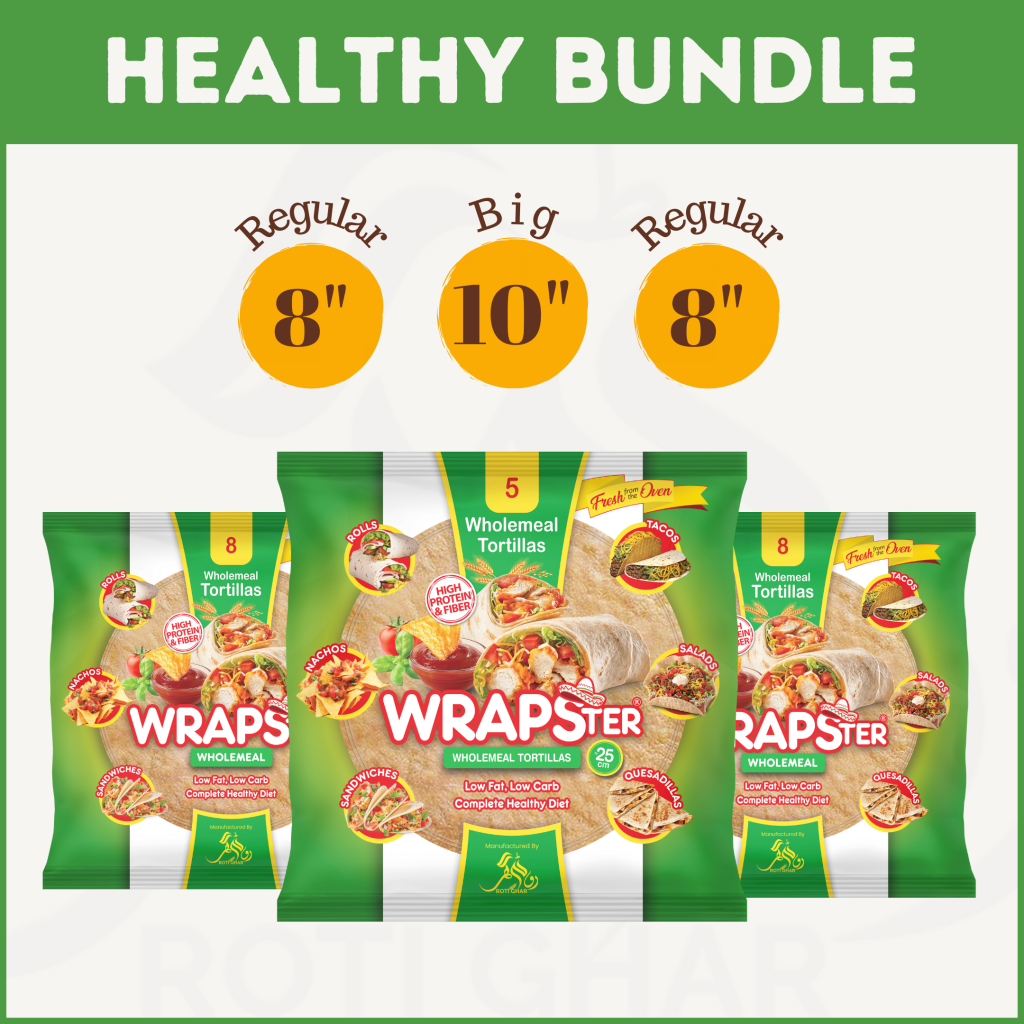 Buy Low-Calorie Wrapster Wholemeal Tortilla Wraps, Pack of 3
